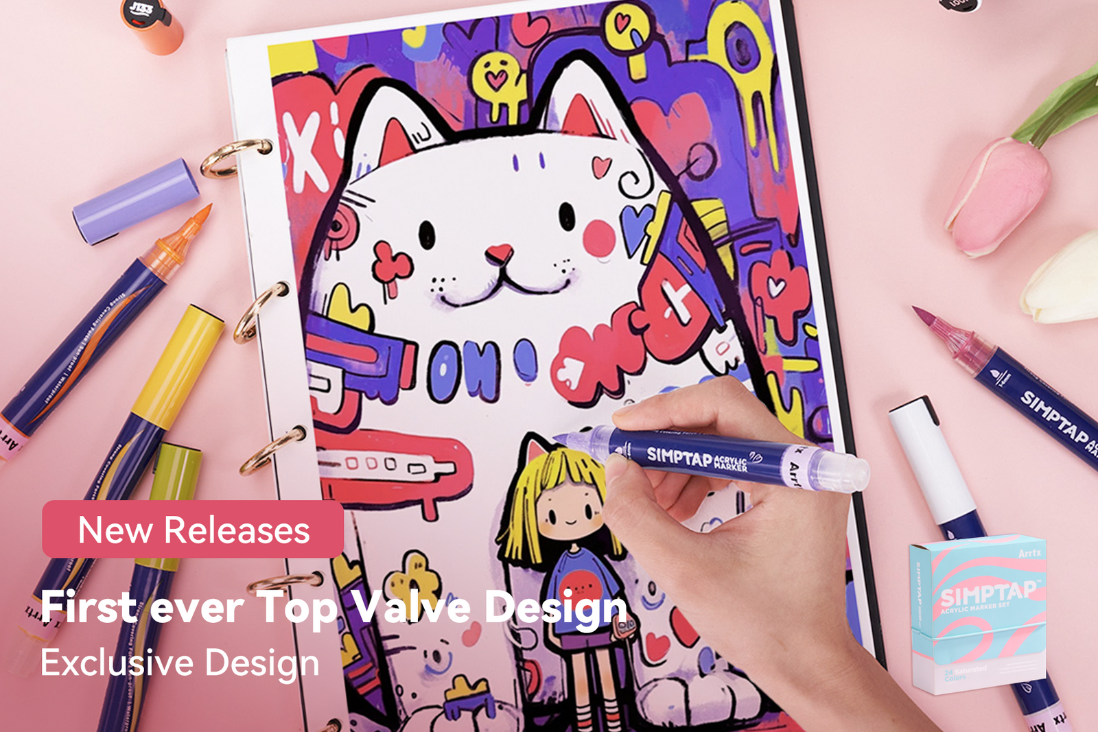 New Product Alert: Arrtx Simptap 24 Colors Acrylic Markers – ArrtxArt