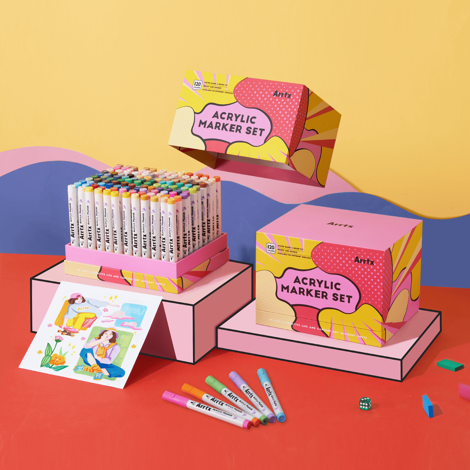 Cotton-Core Acrylic Markers Brush Tip – ArrtxArt