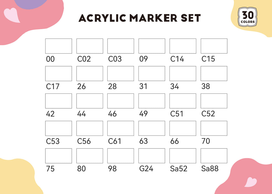 Arrtx Color Charts