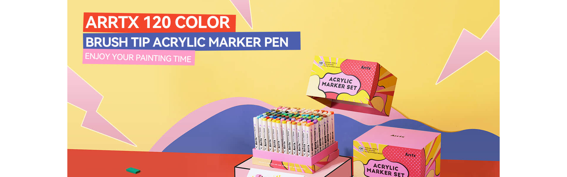 Arrtx 120A Anime Colors Acrylic Markers Brush Tip Paint Markers