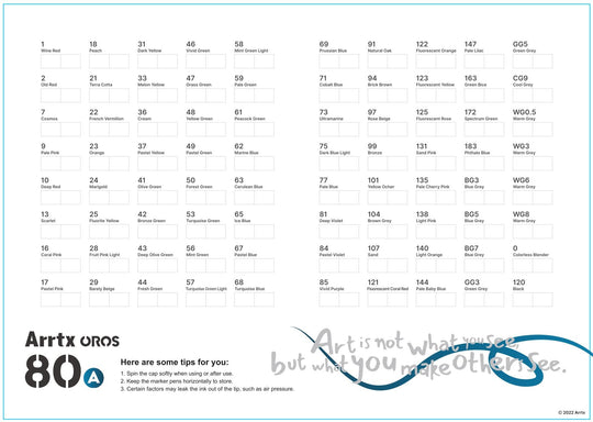 Arrtx Color Charts – ArrtxArt