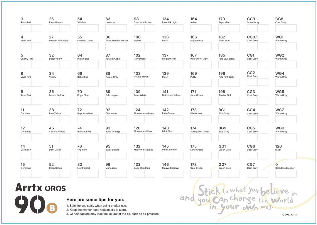 Arrtx Color Charts – ArrtxArt