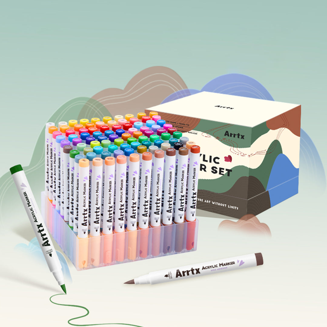 Arrtx 90A Colors Acrylic Marker Pens Paint Brushes – ArrtxArt