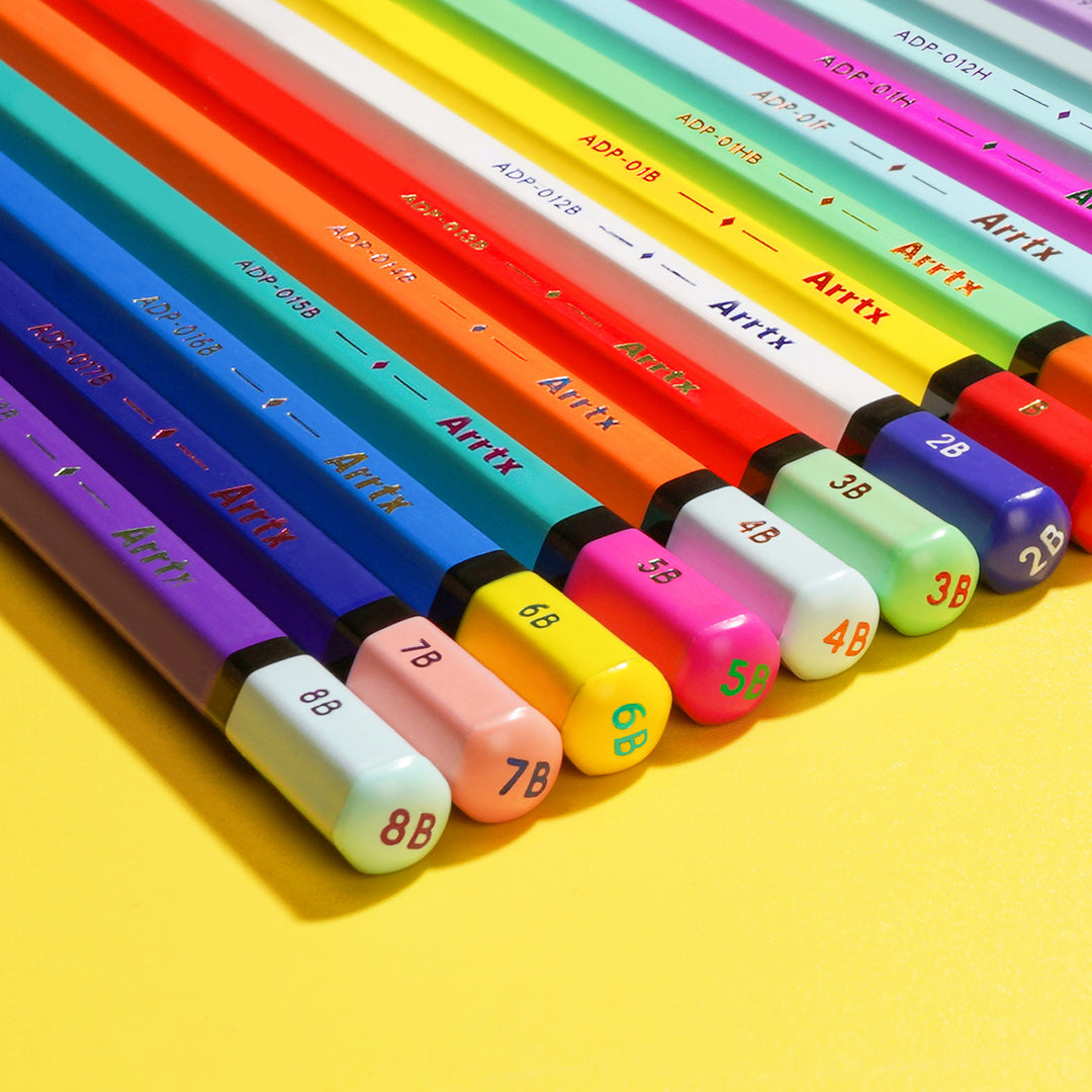 Arrtx Drawing Pencils 14 Pcs (4H - 8B) Artist Sketching Pencils – ArrtxArt