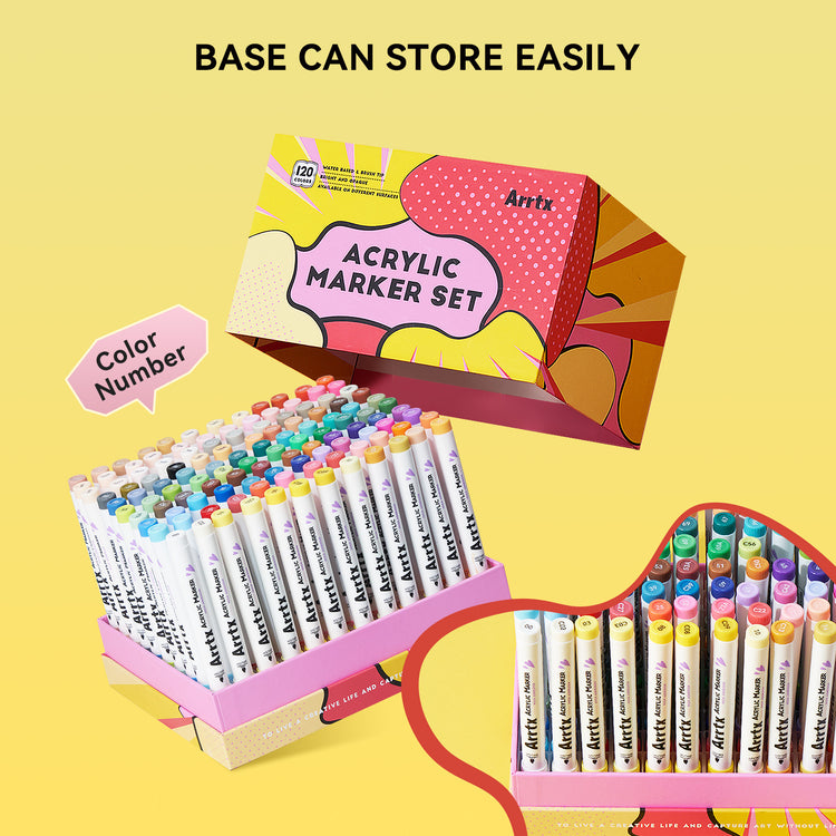 Arrtx 120A Anime Colors Acrylic Markers Brush Tip Paint Markers
