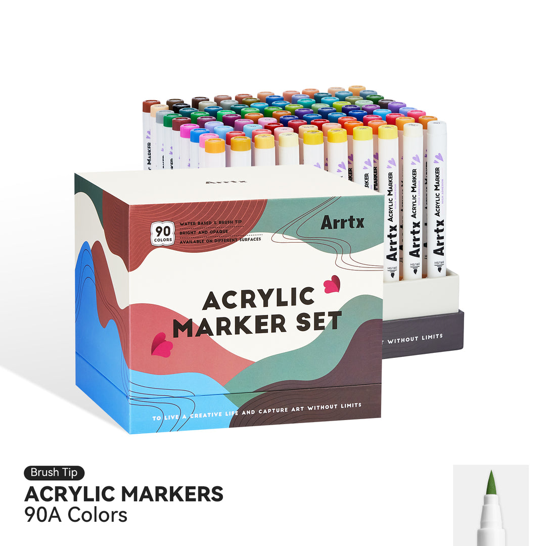 Arrtx 90A Colors Acrylic Marker Pens Paint Brushes – ArrtxArt