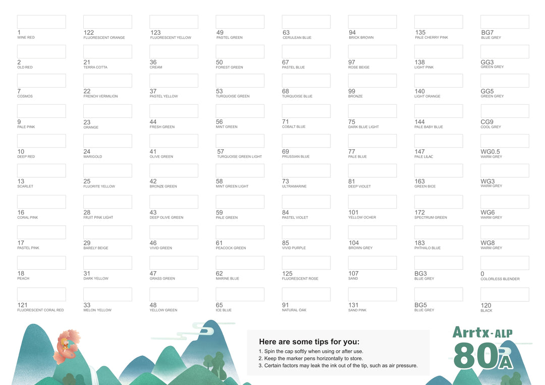 Arrtx Color Charts – ArrtxArt