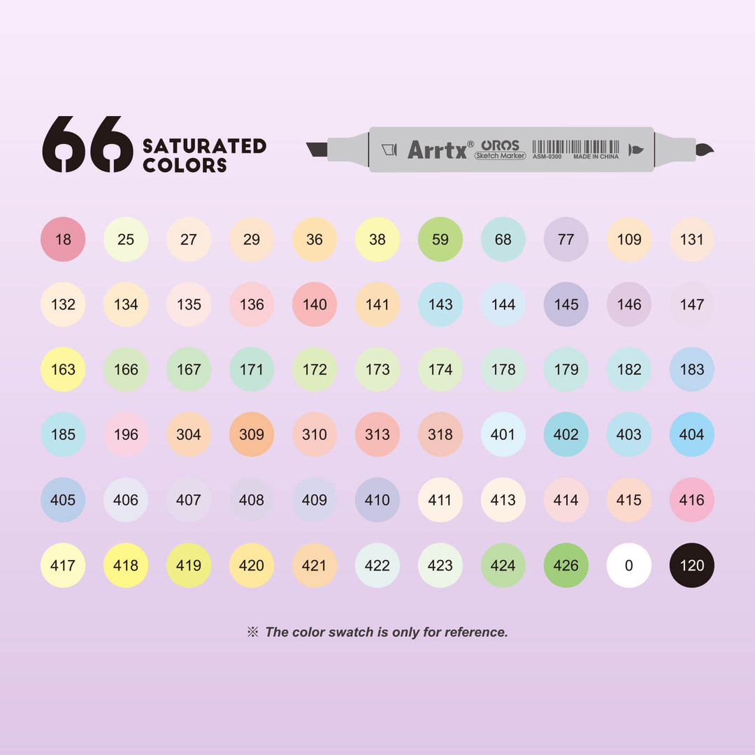 Arrtx OROS 66 Alcohol Markers Pastel Colors Paint Markers Dual Tip ...