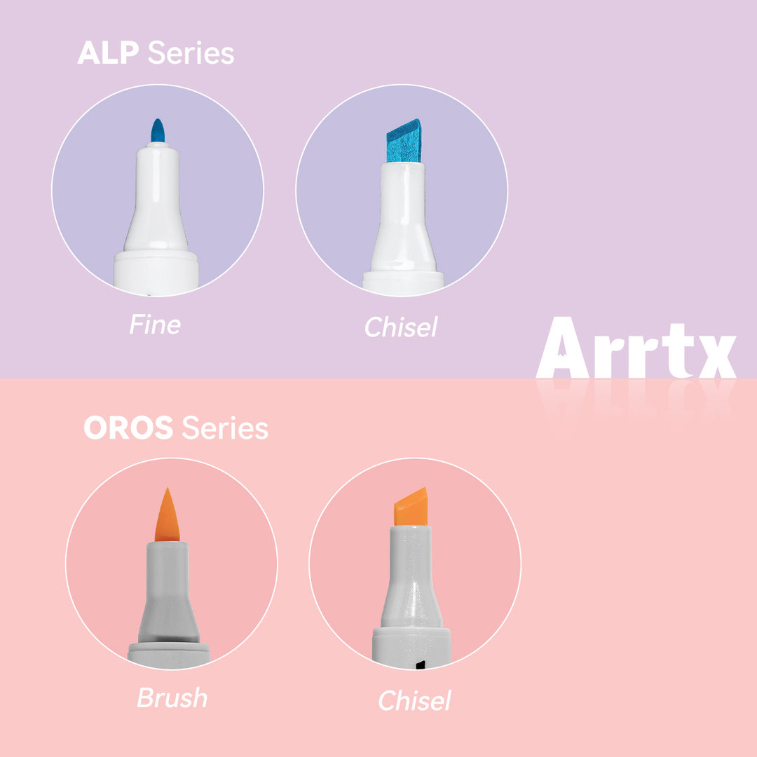 Arrtx OROS 66 Alcohol Markers Pastel Colors Paint Markers Dual Tip ...