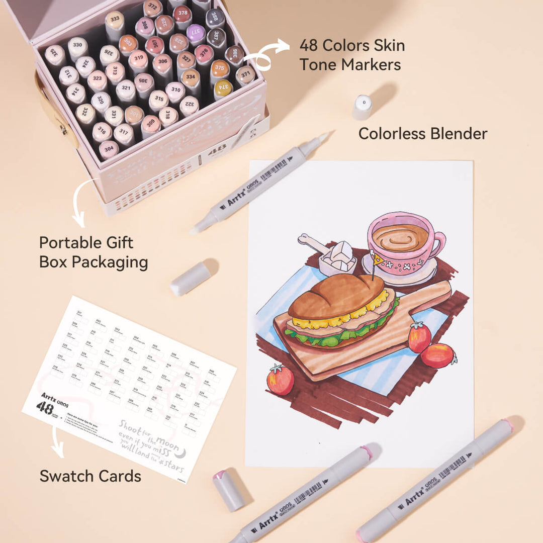Elevate Your Artwork with Our New Skin Tone 48 Colors Alcohol Markers ...