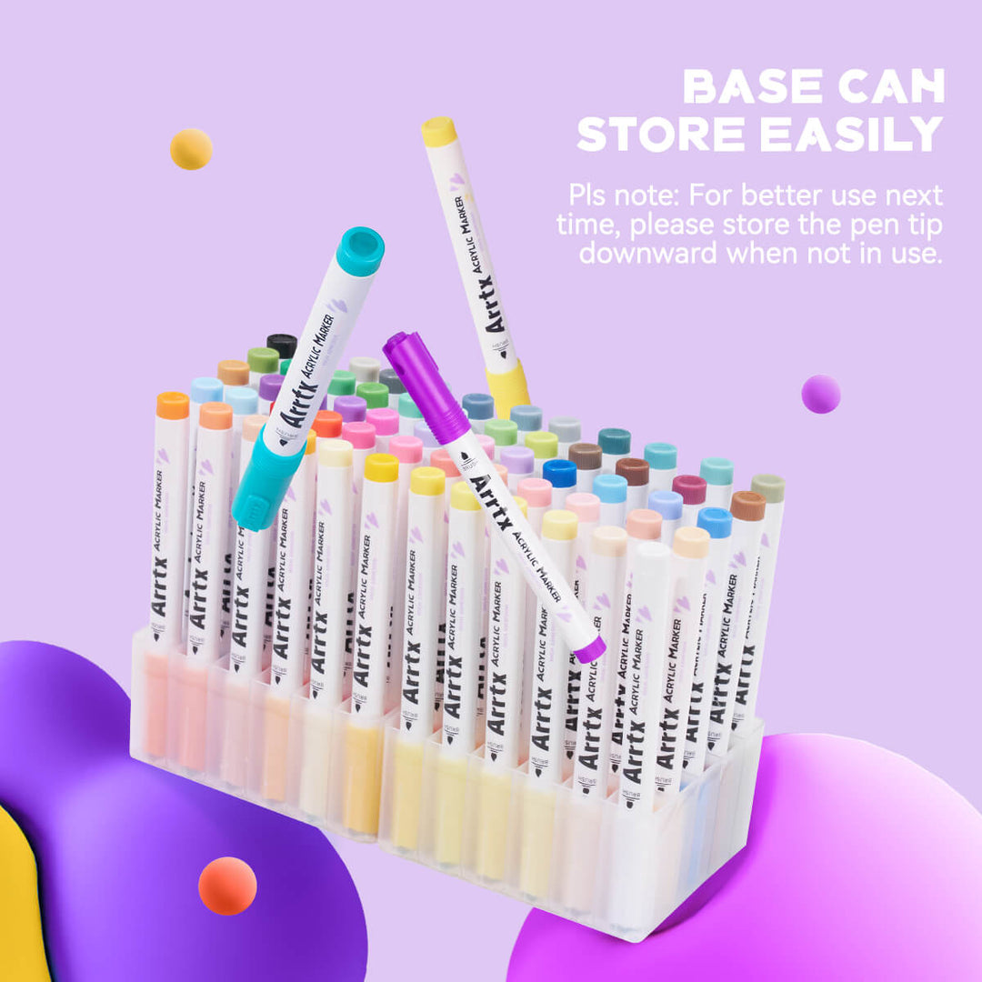 Arrtx Paint Pens 60 Anime Colors Acrylic Marker Brush Tip Art Supplies ...