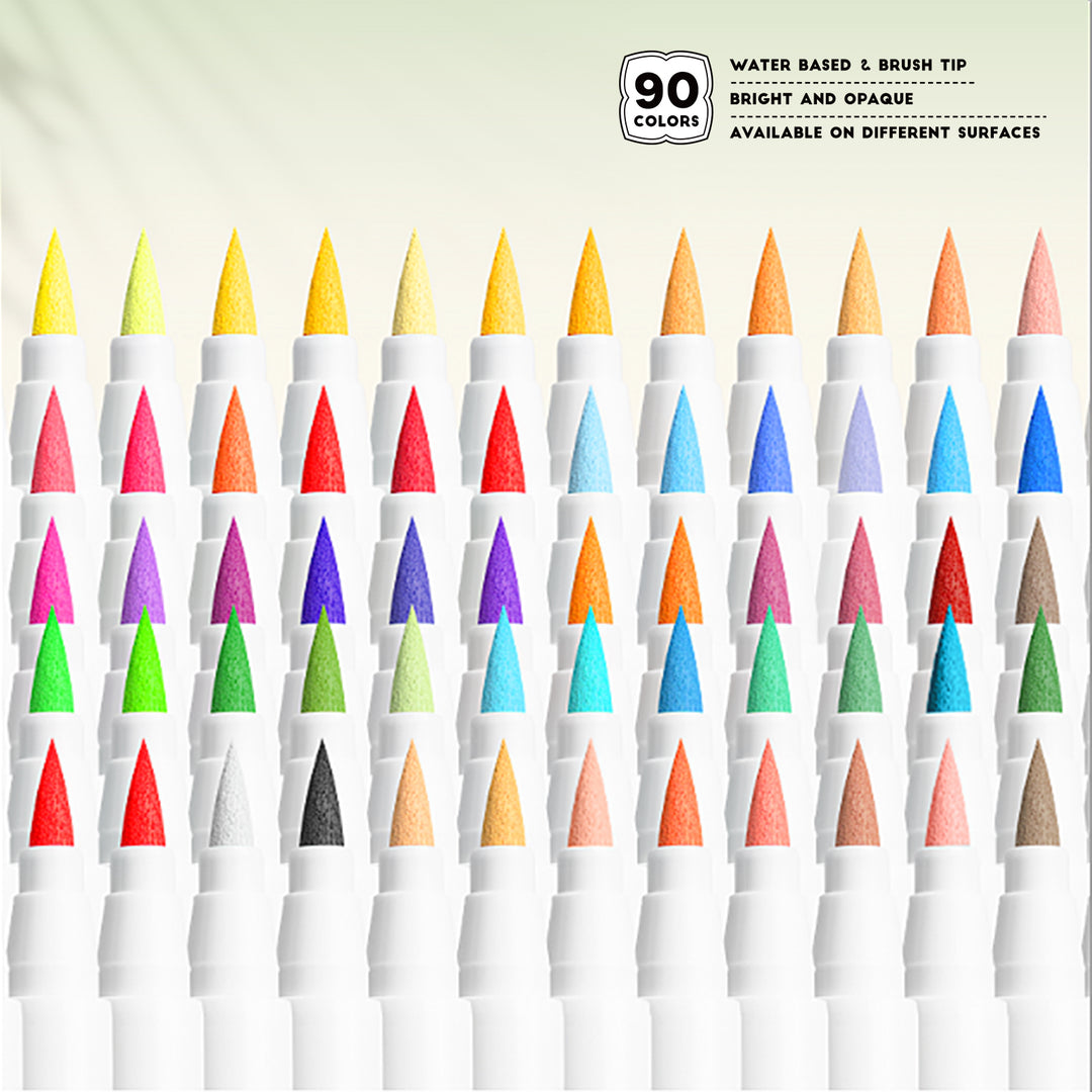 Arrtx 90A Colors Acrylic Marker Pens Paint Brushes – ArrtxArt