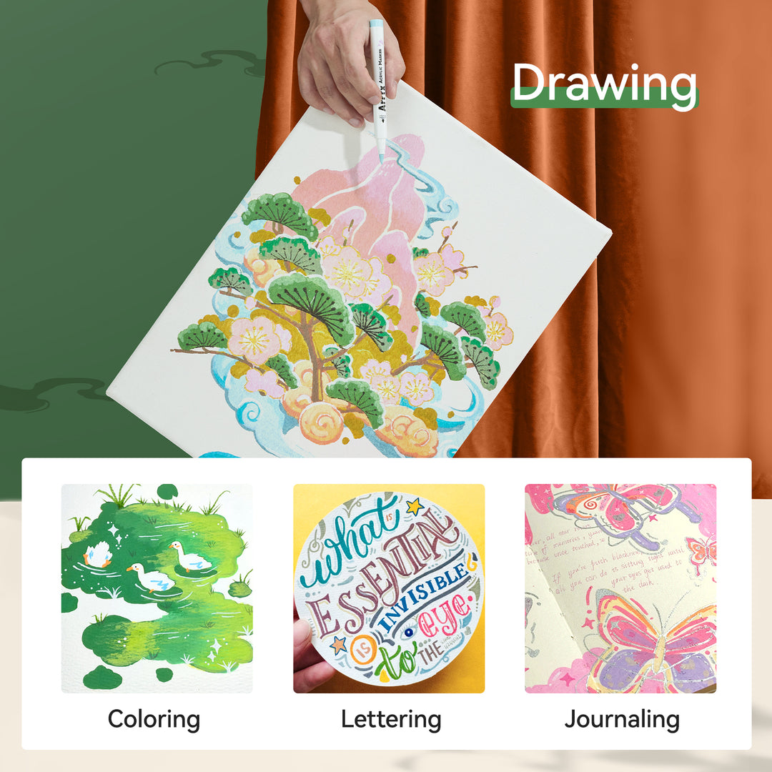 Arrtx 90A Colors Acrylic Marker Pens Paint Brushes – ArrtxArt