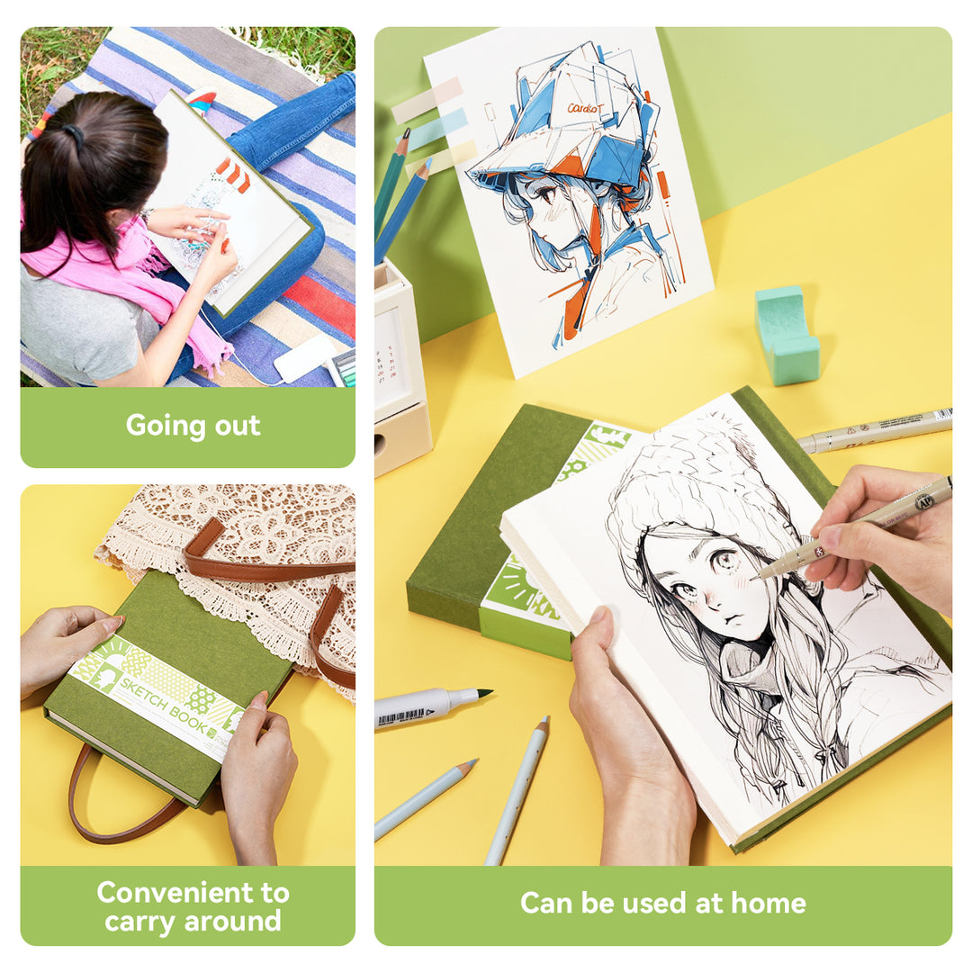 Arrtx Sketchbook A5 Artists Hardcover Drawing Paper Durable Acid-Free ...