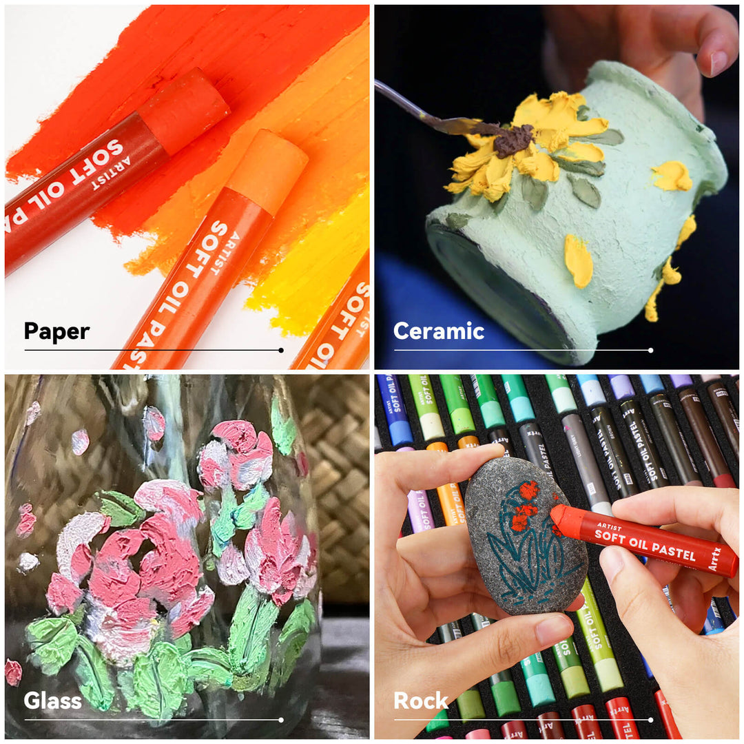 Arrtx 48 Colors Oil Pastels Smooth Drawing Pastel Set – ArrtxArt