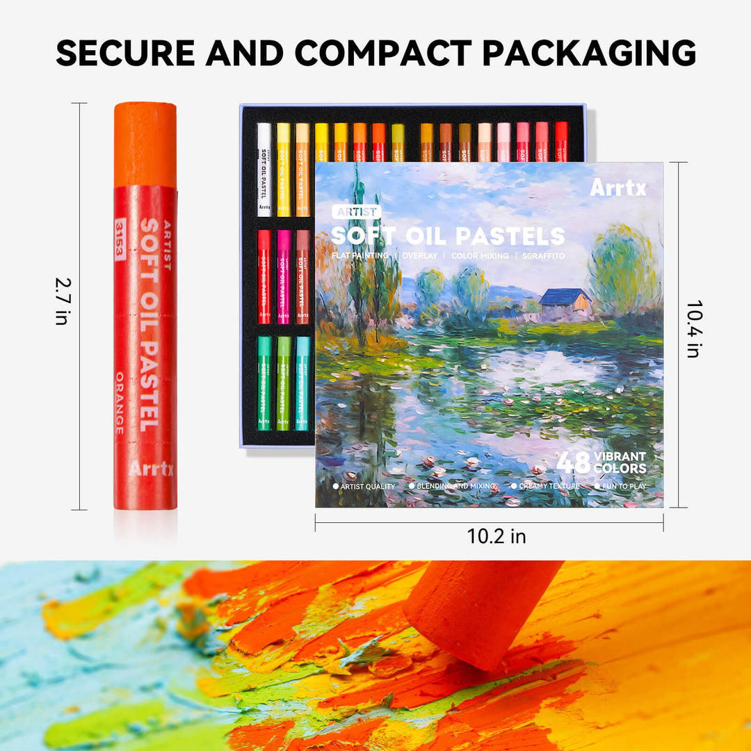 Arrtx 48 Colors Oil Pastels Smooth Drawing Pastel Set – ArrtxArt