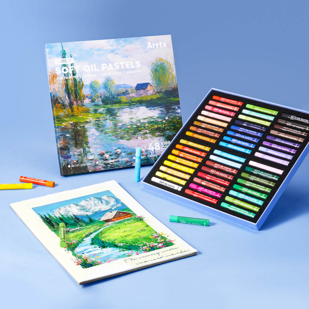 Arrtx 48 Colors Oil Pastels Smooth Drawing Pastel Set – ArrtxArt