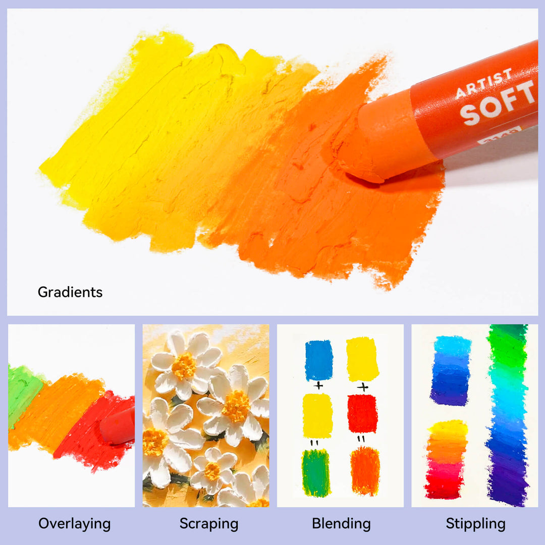 Arrtx 48 Colors Oil Pastels Smooth Drawing Pastel Set – ArrtxArt