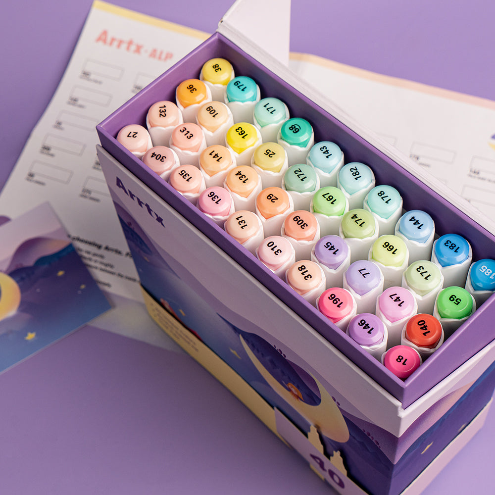 Arrtx ALP Pastel Color 40 Colors Alcohol Markers – ArrtxArt